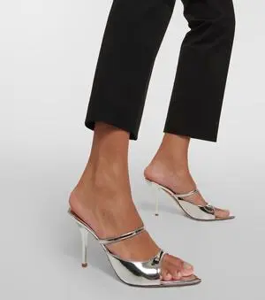 GIA BORGHINI Aimeline Metallic Faux Leather Sandals