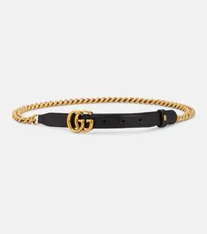 Gucci Gg Chain Leather Belt