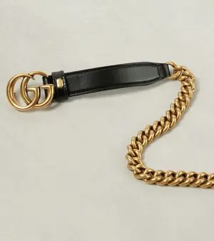 Gucci Gg Chain Leather Belt
