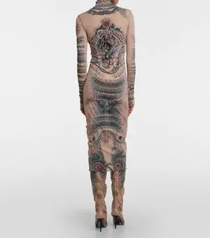 JEAN PAUL GAULTIER Tattoo Collection Sheer Midi Dress