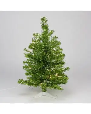 NORTHLIGHT Northlight 2Ft Pre-Lit Paradise Lime Green Tinsel Pine Artificial Tree - Nocolor