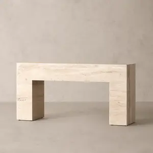 BR Home Brooklyn Travertine Console Table - One-color