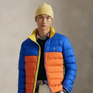 Ralph Lauren Color-blocked Packable Jacket - New Iris Blue Multi