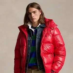 Ralph Lauren Glossed Down Jacket Red Glossy