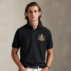 Ralph Lauren Classic Fit Crest Mesh Polo Shirt - Polo Black