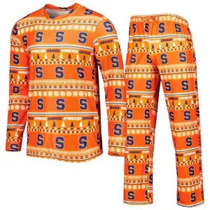 CONCEPTS SPORT Syracuse Swivel Long Sleeve T-shirt & Pants Sleep Set - Orange