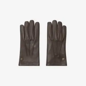 Burberry Leather Gloves - Dark Bark Brown