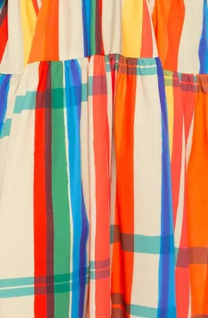 BUXOM COUTURE Plaid Tiered Shirtdress