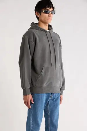 Carhartt Work In Progress Vista Logo Patch Hoodie - Black Garment Dyed