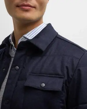 Neiman Marcus Apos;s Wool Padded Shirt Jacket