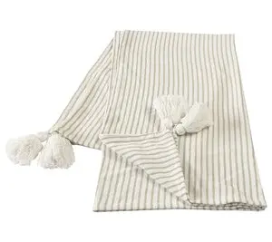 OX BAY TRADING CO. Ox Bay Striped Transitional Cotton Throw Blanke T - One-color