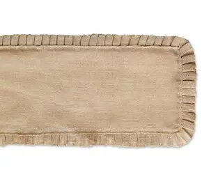 DESIGN IMPORTS Ruffle Trim Jute Table Runner 14 X 108
