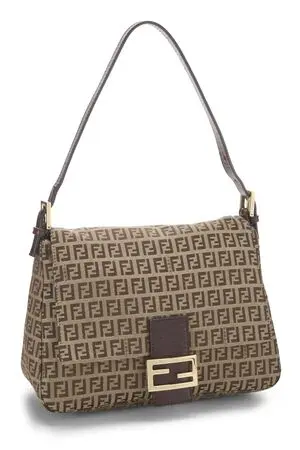 Fendi Zucchino Canvas Mama Shoulder Bag - Brown