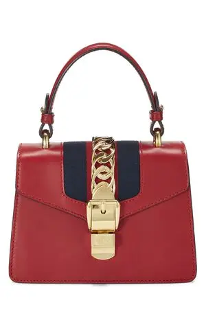 Gucci Leather Web Sylvie Top Handle Bag