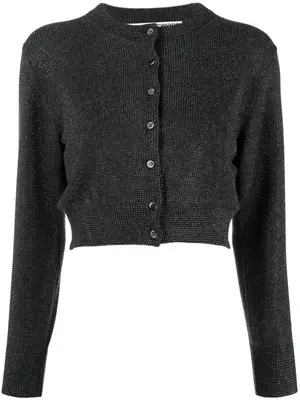 Alexander Wang High-shine Cropped Cardigan - Grey