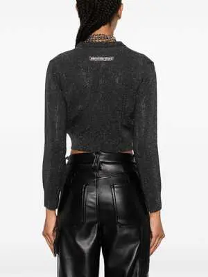 Alexander Wang High-shine Cropped Cardigan - Grey