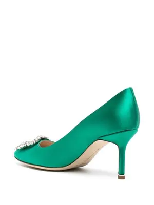 Manolo Blahnik Hangisi 70mm Pumps - Green
