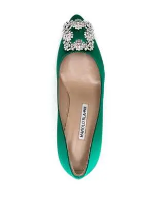 Manolo Blahnik Hangisi 70mm Pumps - Green
