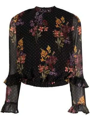 TWINSET Polka Dot Floral Blouse