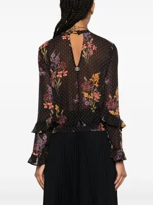 TWINSET Polka Dot Floral Blouse