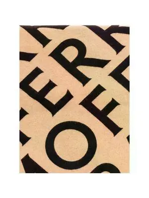 FERRAGAMO Double Scarf With Lettering - Neutrals