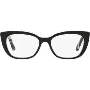 Dolce & Gabbana 49mm Cat Eye Optical Glasses - Black White