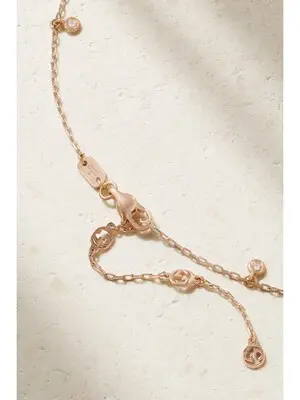 Gucci Interlocking G 18-karat Rose Diamond Necklace - Gold