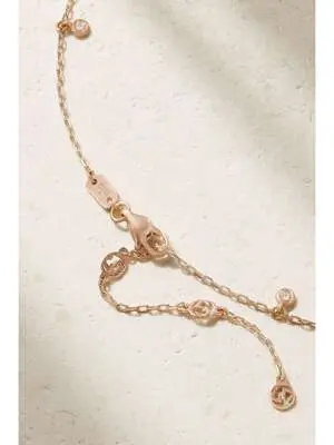 Gucci Interlocking G 18-karat Rose Diamond Necklace - Gold