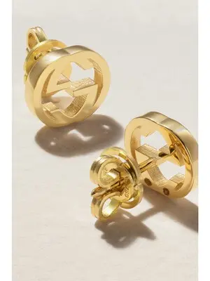 Gucci Interlocking G 18-karat Stud Earrings