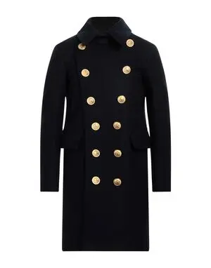 Dsquared2 Double-breasted Virgin Wool Blend Coat - Blue