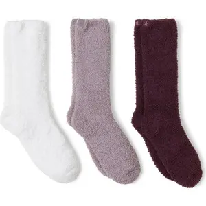 Barefoot Dreams Cozychic™ 3-pack Crew Socks - Fig Multi