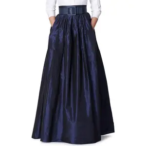 Navy Silk Skirts