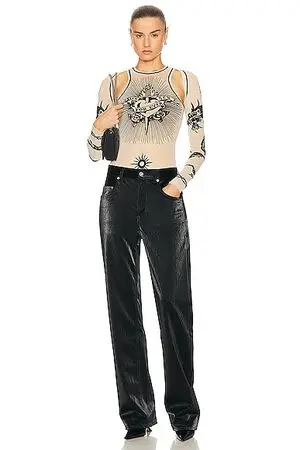 JEAN PAUL GAULTIER Printed Safe Sex Tattoo Long Sleeve Shawl