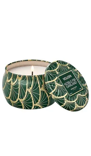 Voluspa Garland Mini Tin Candle In Green