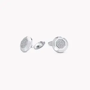 Graff Faceted Diamond Cufflinks White Gold