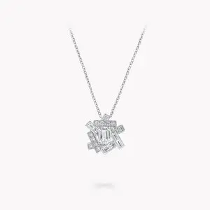 Graff Threads Emerald Cut Diamond Pendant - White Gold