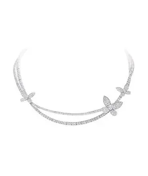 Graff Pavé Butterfly Diamond Necklace - White Gold