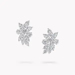 Graff Pear Shape And Marquise Cut Diamond Earrings - White Gold