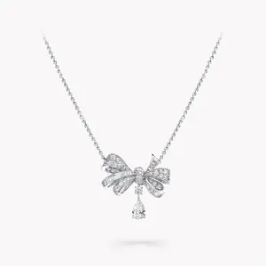 Graff Tilda's Bow Classic Diamond Drop Pendant - White Gold
