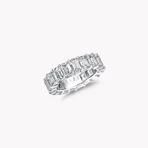 Graff Emerald Cut Diamond And Eternity Ring - Platinum