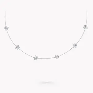 Graff Wild Flower Petite Pavé Diamond Necklace - White Gold