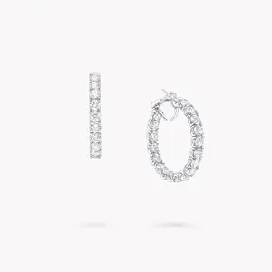 Graff Classic Round Diamond Hoop Earrings - White Gold