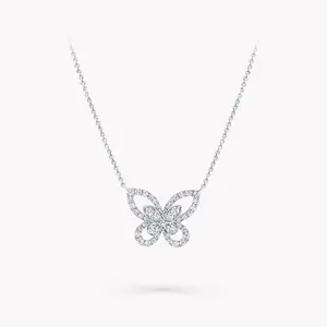 Graff Butterfly Silhouette Diamond Mini Pendant - White Gold