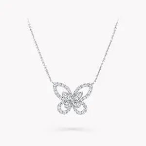 Graff Butterfly Silhouette Diamond Pendant - White Gold