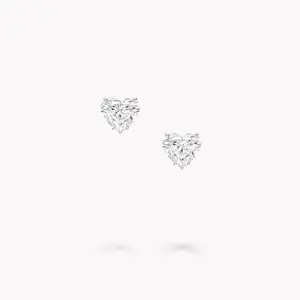 Graff Classic Diamond Heart Stud Earrings - Platinum And White Gold