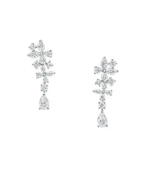 Graff Classic Butterfly Diamond Drop Earrings - White Gold