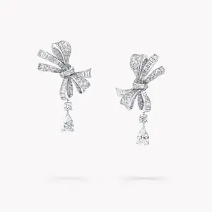 Graff Tilda's Bow Diamond Drop Earrings - White Gold