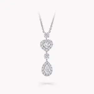 Graff Icon Heart And Pear Shape Diamond Drop Necklace - White Gold
