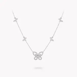 Graff Multi Butterfly Silhouette Diamond Pendant - White Gold