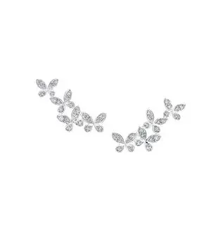 Graff Pavé Butterfly Diamond Petite Ear Climbers - White Gold